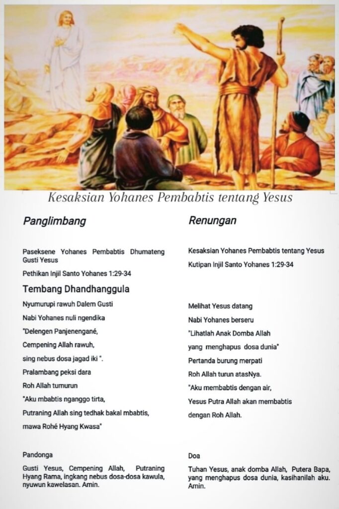 Kesaksian Yohanes Pembaptis tentang Sosok Yesus - SESAWI.NET