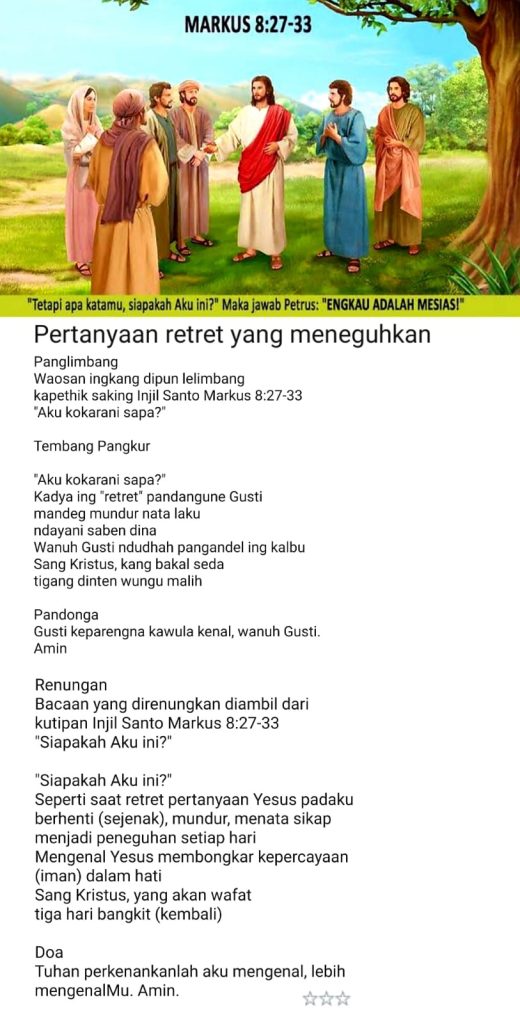 Pertanyaan Retret yang Meneguhkan - SESAWI.NET