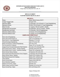 In Memoriam Romo Martin Irawan SS.CC, Imam Indonesia Pertama di Kongregasi Hati Kudus Yesus dan ...