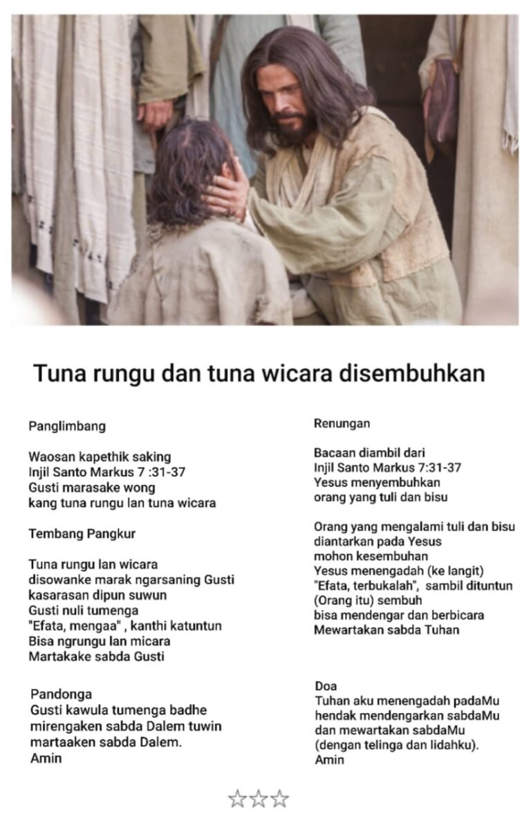 Yesus Sembuhkan Tuna Rungu dan Tuna Wicara - SESAWI.NET