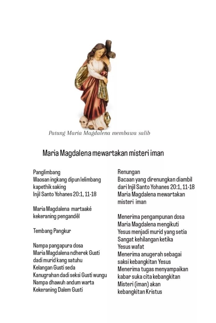 Maria Magdalena Mewartakan Misteri Iman - SESAWI.NET