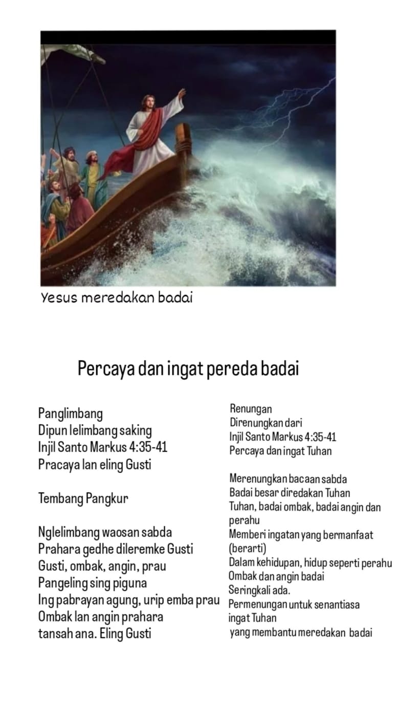Percaya dan Ingat Pereda Badai - SESAWI.NET