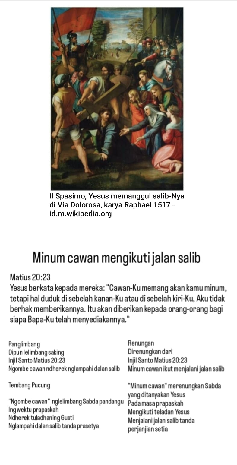 Minum Cawan, Panggul Salib - SESAWI.NET