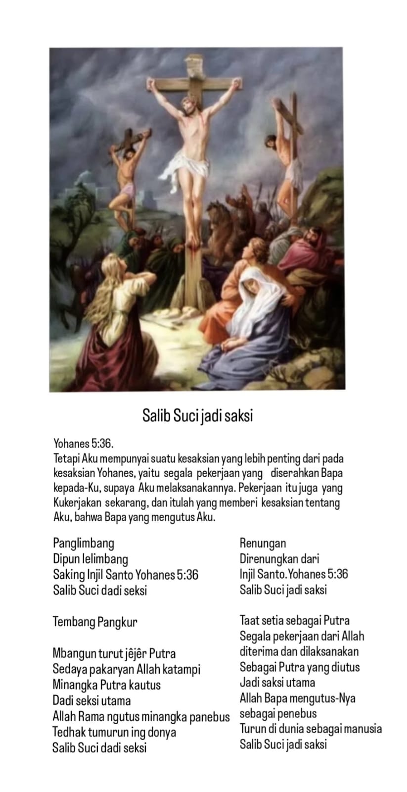 Salib Suci Jadi Saksi - SESAWI.NET