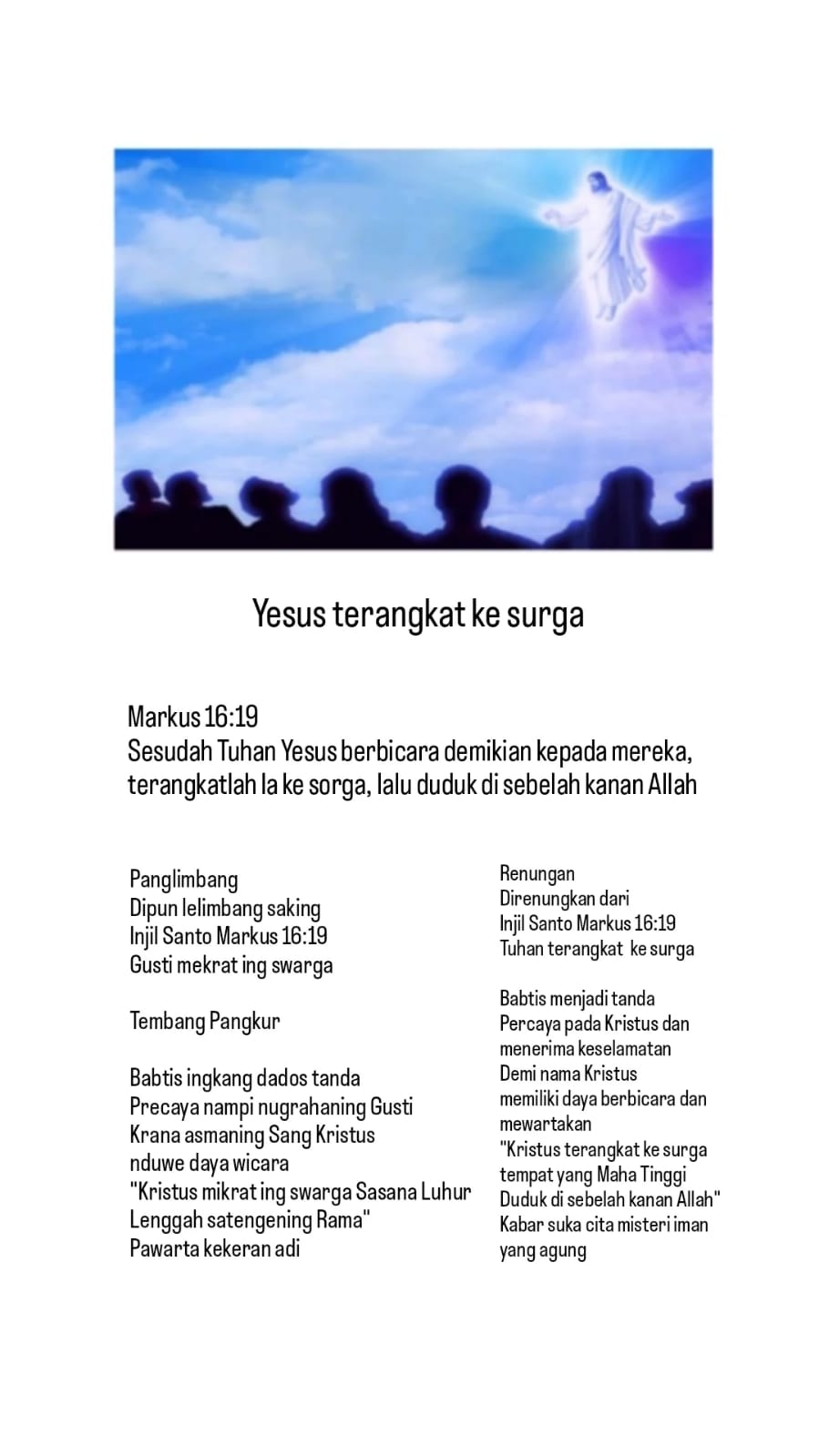 Yesus Terangkat ke Surga - SESAWI.NET