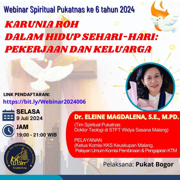9 Juli 2024, Webinar Pukat Nasional bersama Dr. Eleine Magdalena tentang Karunia Roh dalam ...