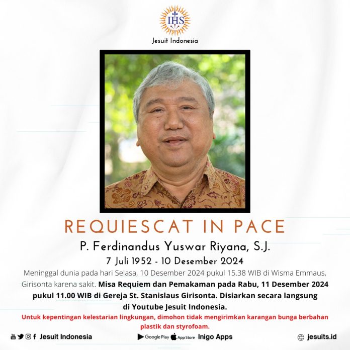 RIP Romo Yuswar "Yongky" Riyana SJ (1952-2024) - SESAWI.NET
