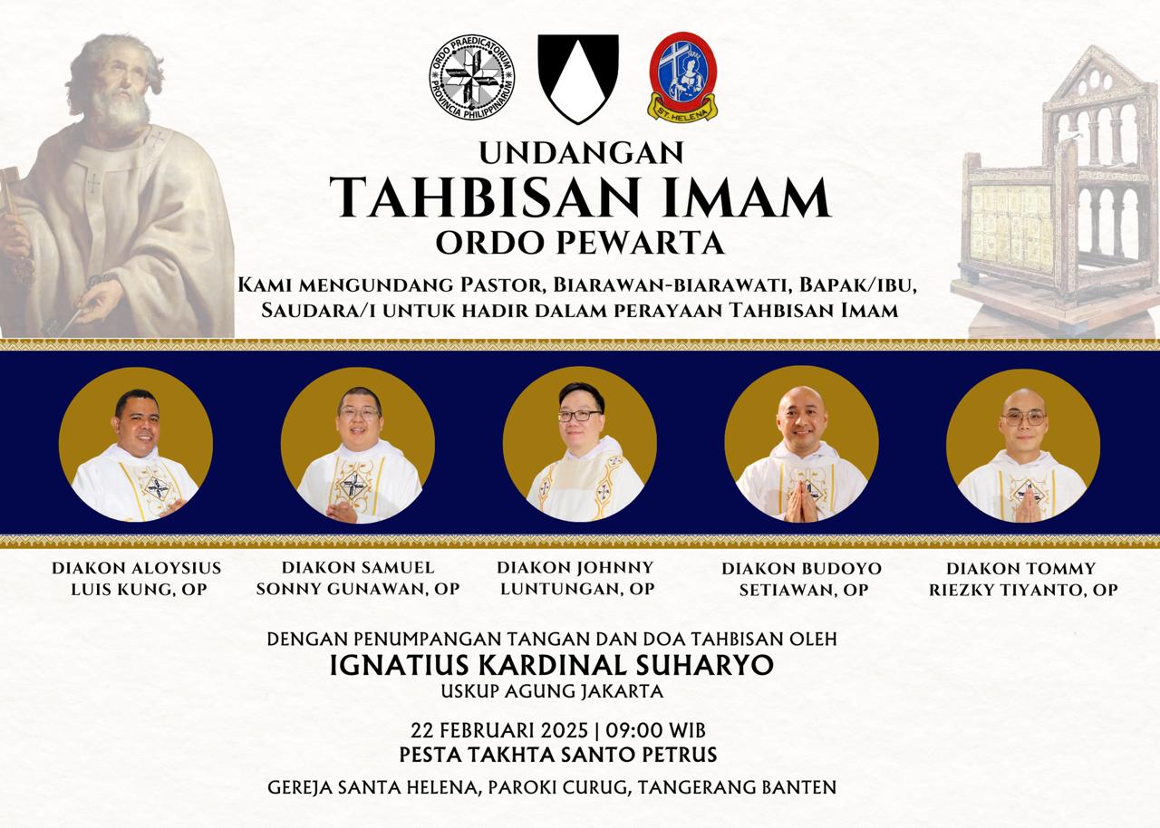 Gereja St. Helena Paroki Curug: Tahbisan Lima Imam Baru Ordo Dominikan (OP) - SESAWI.NET